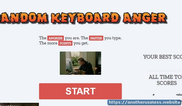 Random keyboard anger - Another Useless Website
